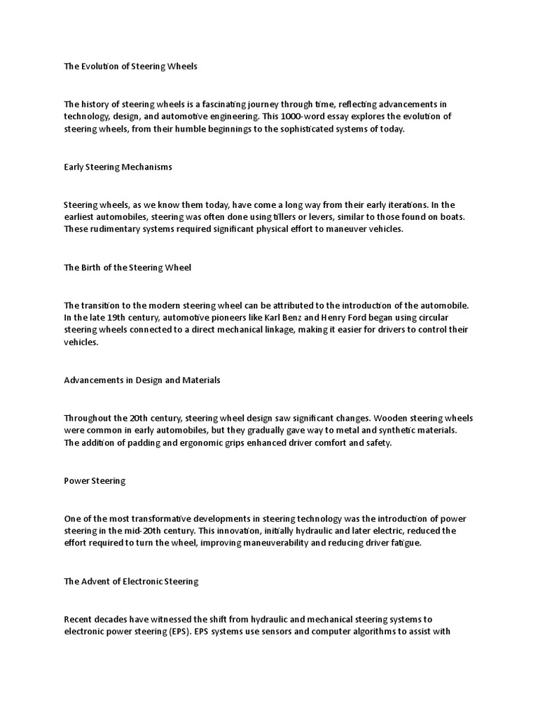 The Evolution of Steering Wheels | PDF | Steering | Car