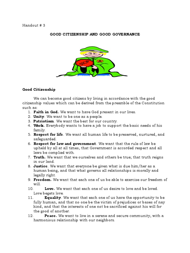 Lesson 3 - Good Citizenship and Good Governance | Download Free PDF ...