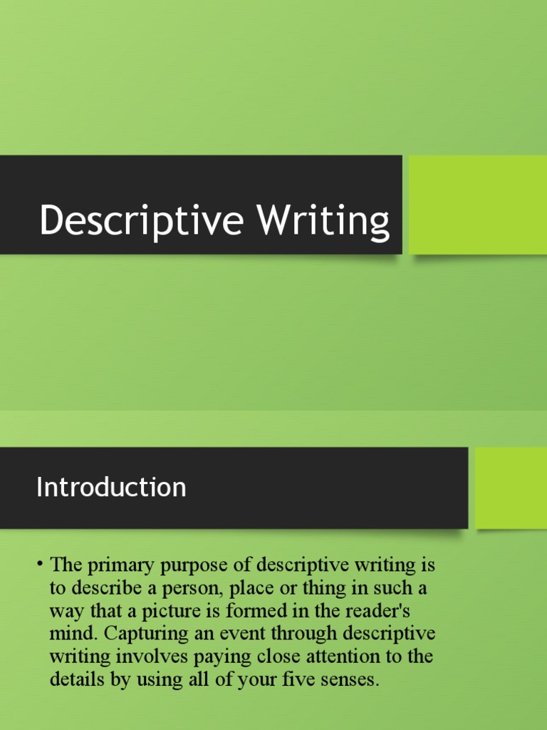 Descriptive Writing Techniques Guide | PDF | General Fiction