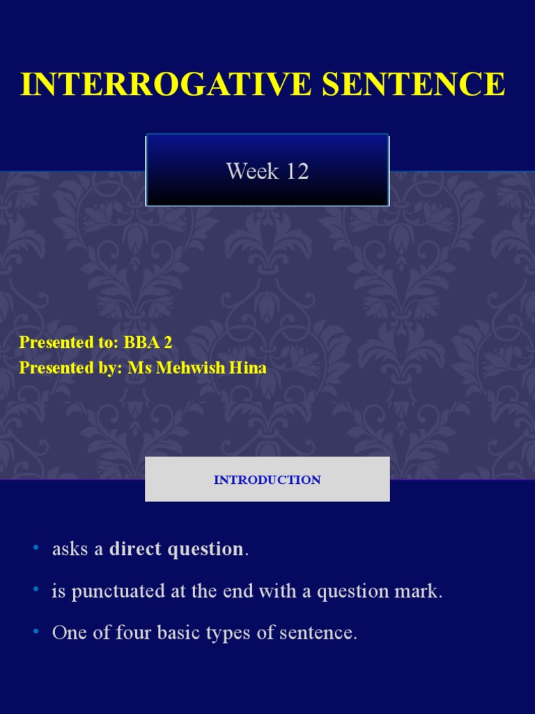 Interrogative Sentence | PDF