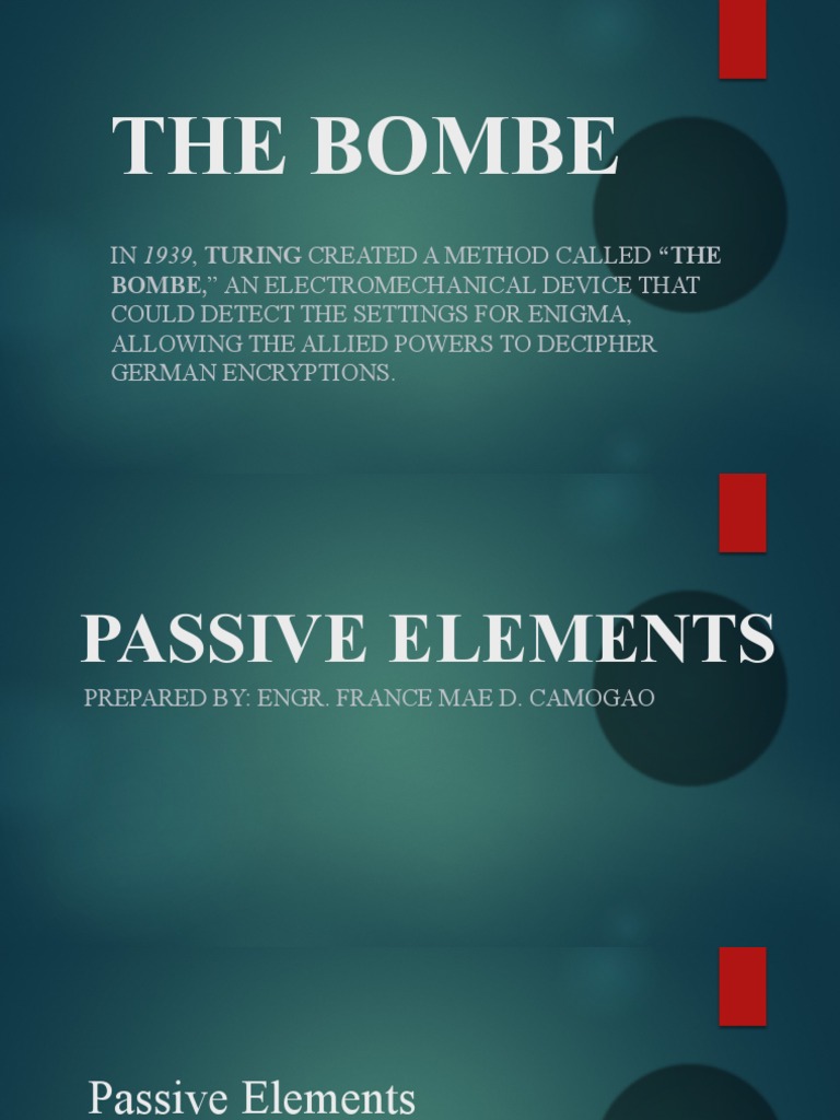 The BOMBE, Passive Elements and Components | PDF