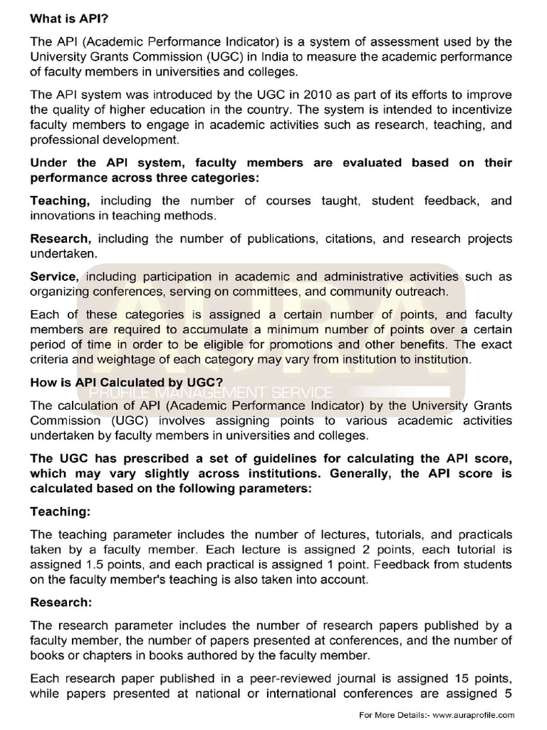 What Is Academic Performance Indicator or Api ? | PDF