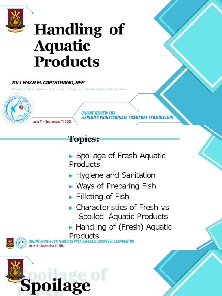 Handling of Aquatic Products | PDF | Decomposition | Cellular Respiration