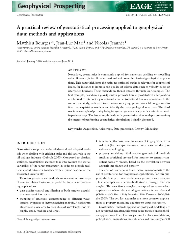 Kriging Method Geostatistical Method Pdf Variance Stationary