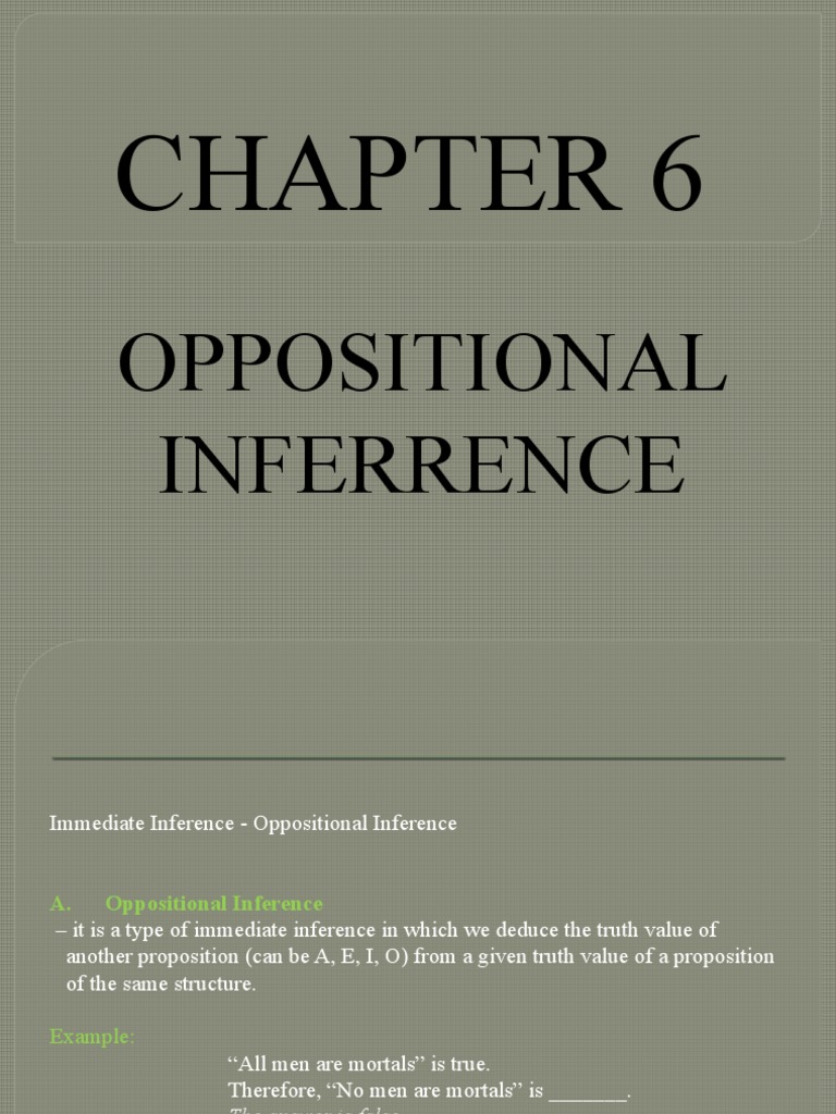 Oppositional Inference | PDF | Inference | Syntax (Logic)