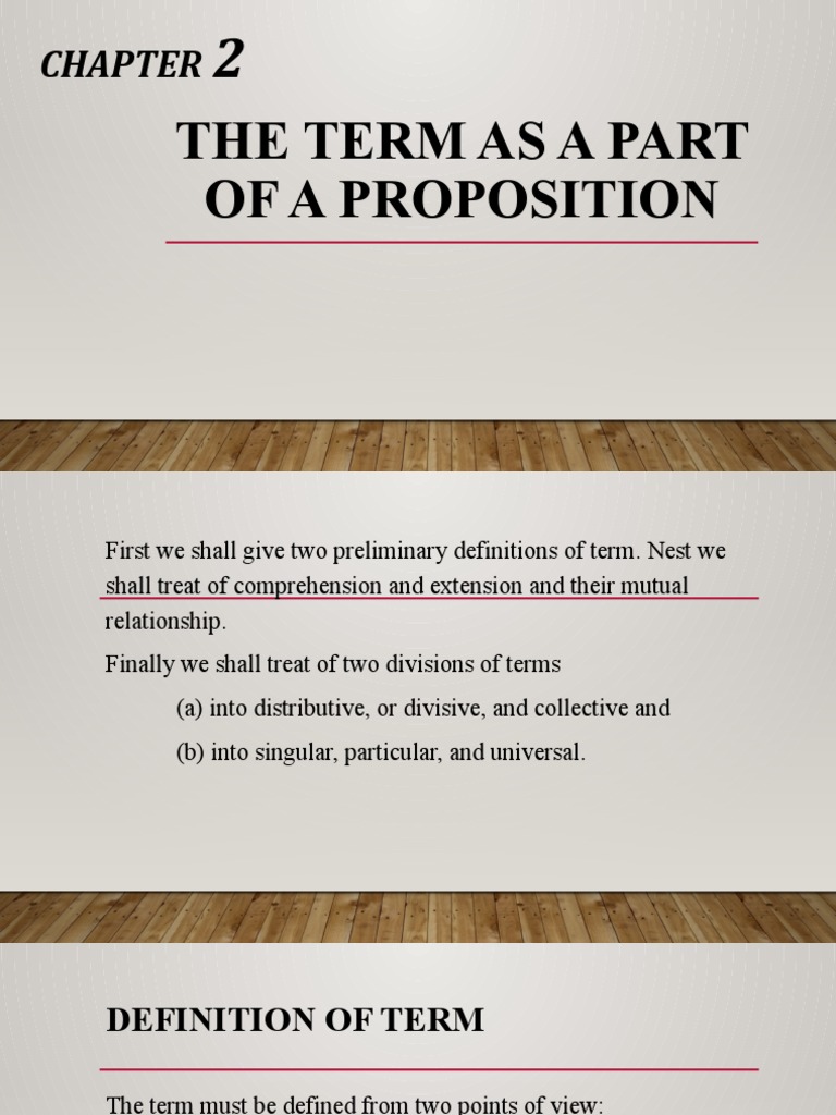 Understanding Terms in Propositions | PDF