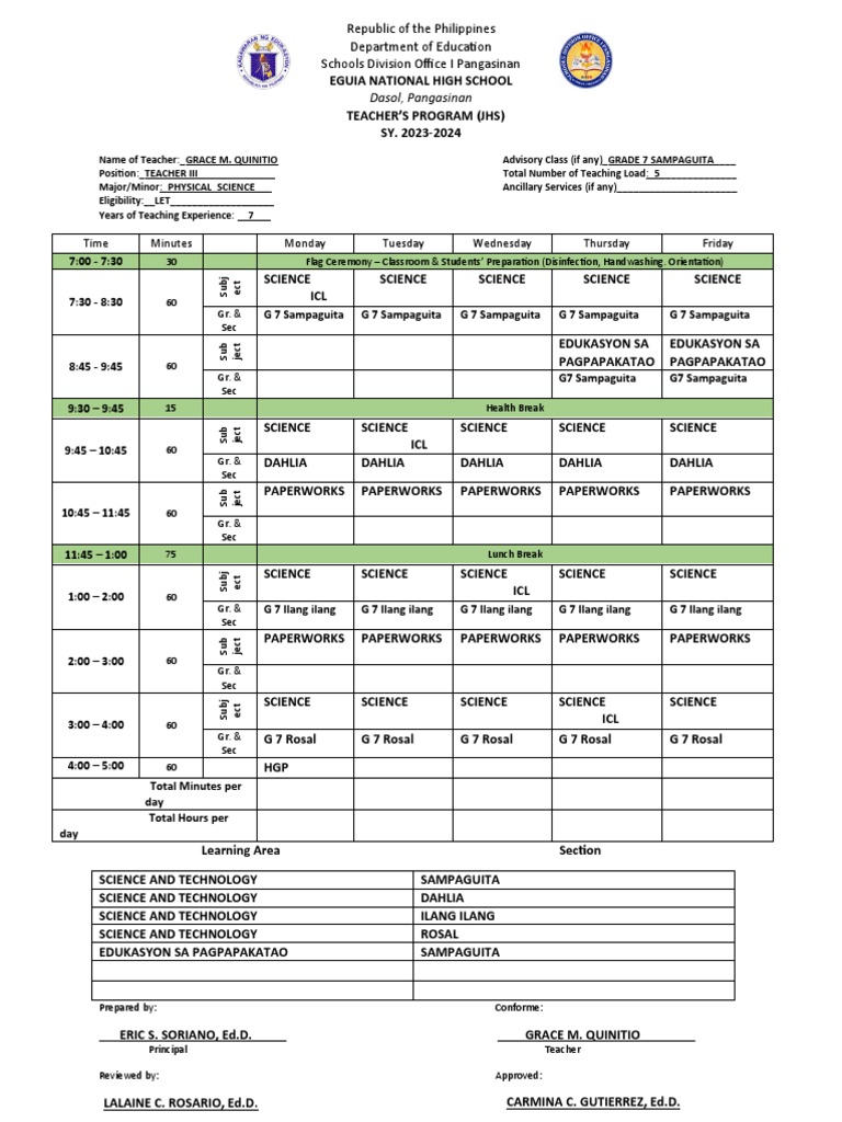 Teachers Program | PDF | Teachers