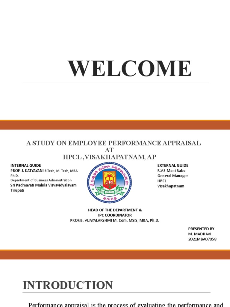 SPMVV HPCL PPT-3 | PDF | Performance Appraisal | Petroleum Industry