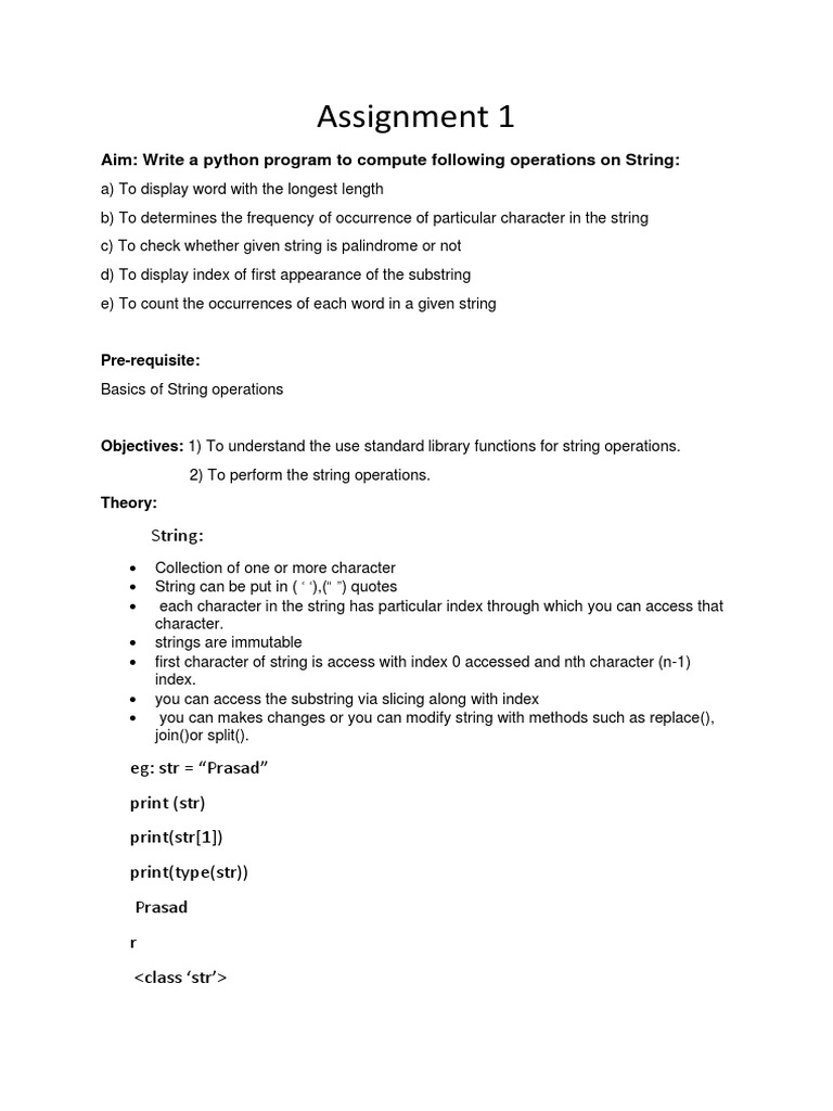 Assignment 1 String | PDF | String (Computer Science) | Computing Assignment 1 String | PDF | String (Computer Science) | Computing