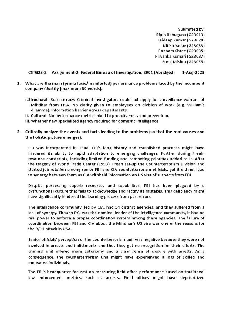 CST - A-6 - FBI Case | PDF | Federal Bureau Of Investigation | American ...