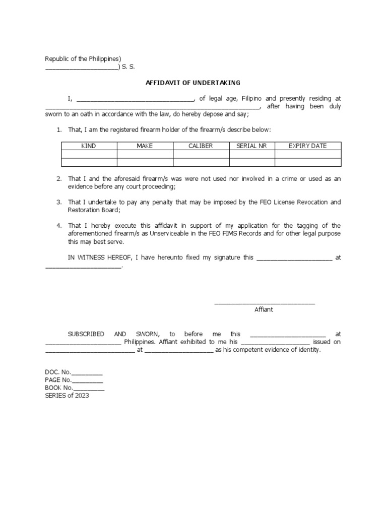 Affidavit of Gun Feo | PDF