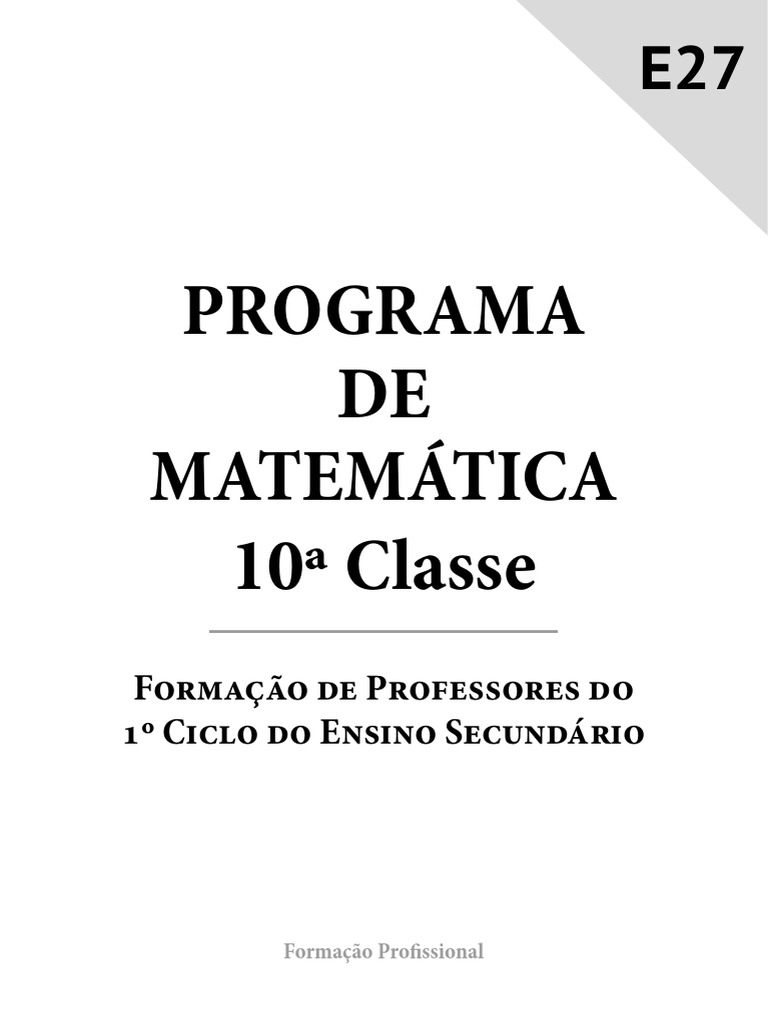 Programa de Matemática 10 Classe - 092851 | PDF | Logaritmo | Equações