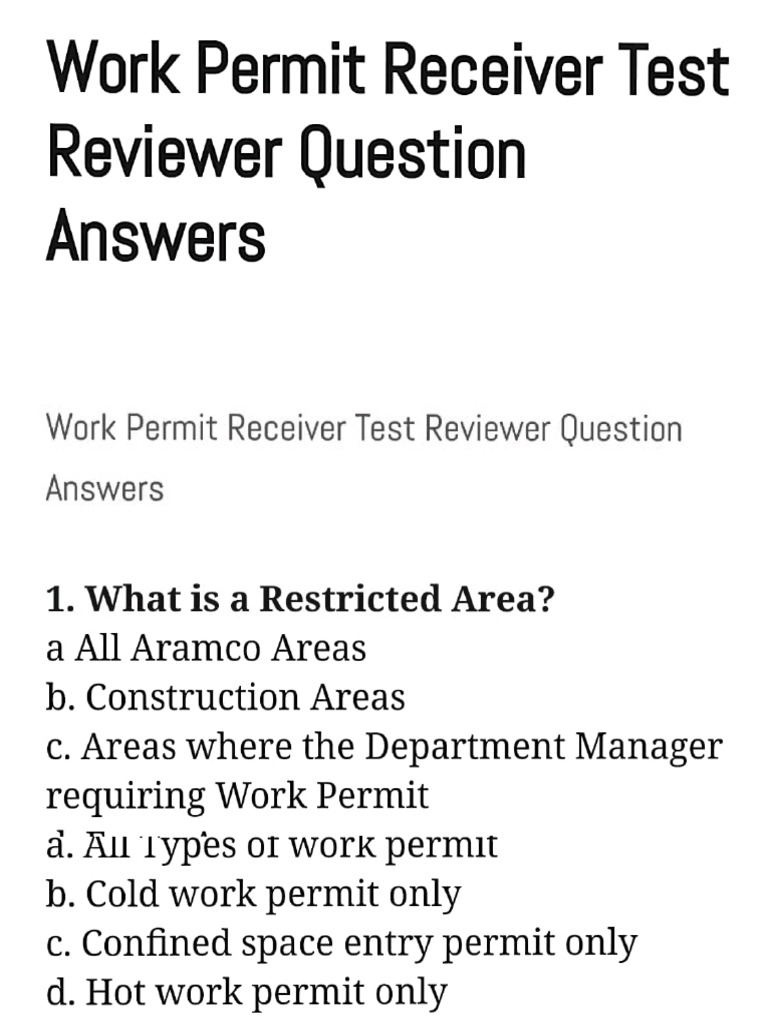 Permit Receiver Question and Answers | PDF