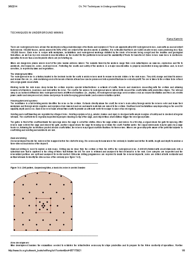 Ch 74 Techniques In Underground Mining T Pdf Mining