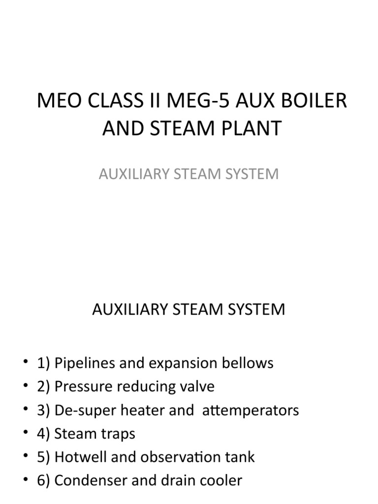 Meg 5-LF-35-36 Aux Steam System | PDF | Heat Exchanger | Boiler