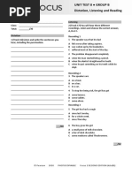Focus 2 Student's Book Answer Key | PDF