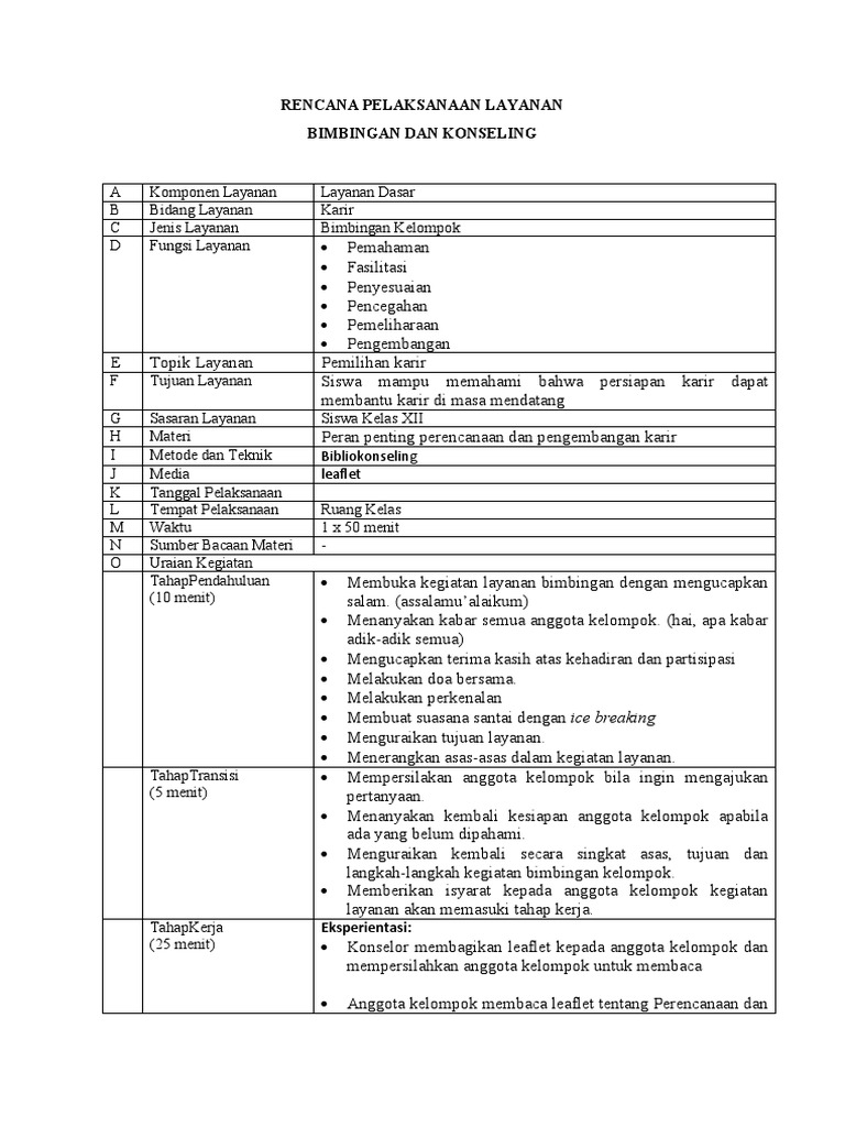 RPL Bimbingan Kelompok Karir | PDF