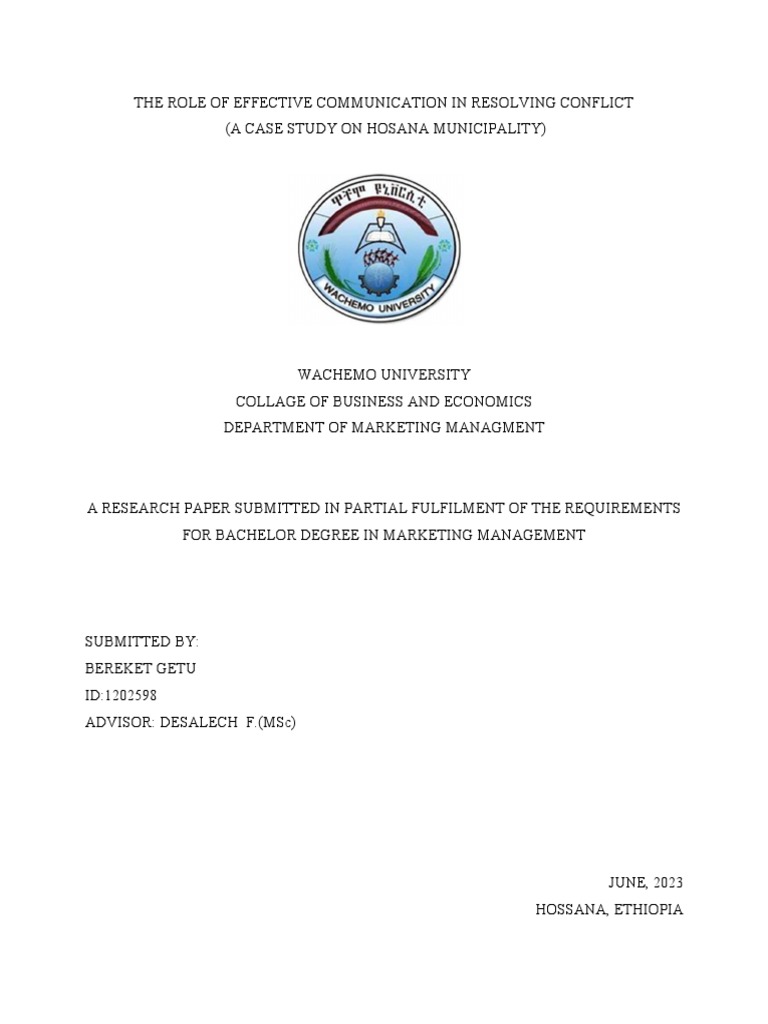Bereket Getu | PDF | Communication | Negotiation