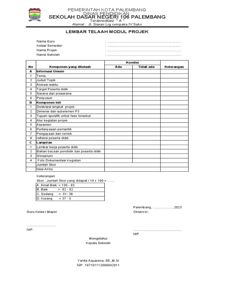 Lembar Telaah Modul Projek (KM) - 1 | PDF | Karier & Perkembangan