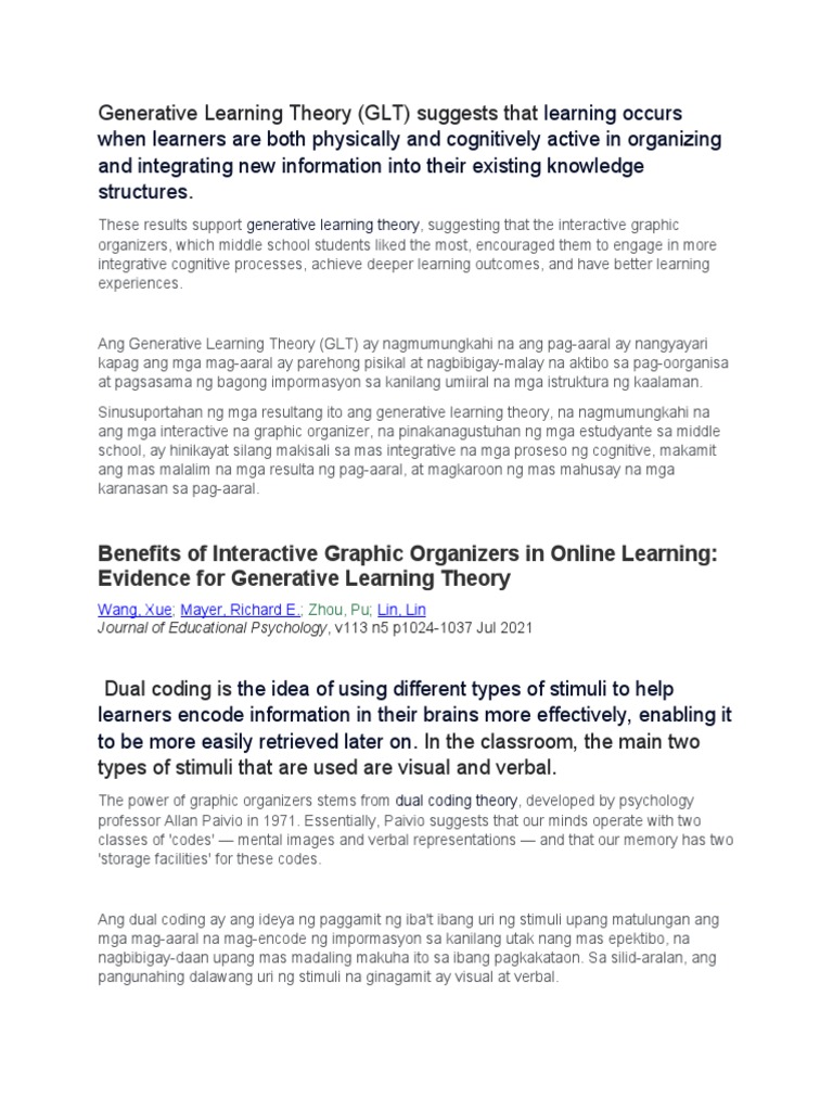 Generative Learning Theory | PDF