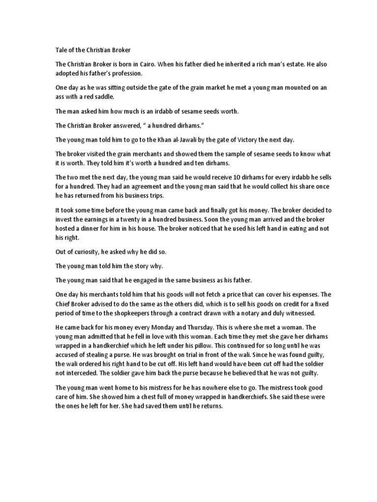 The Christian Broker's Tale | PDF | General Fiction