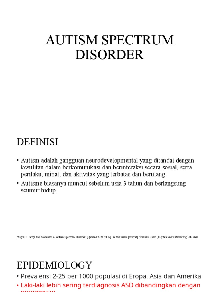 Autism Spectrum Disorder | PDF | Pengembangan Diri