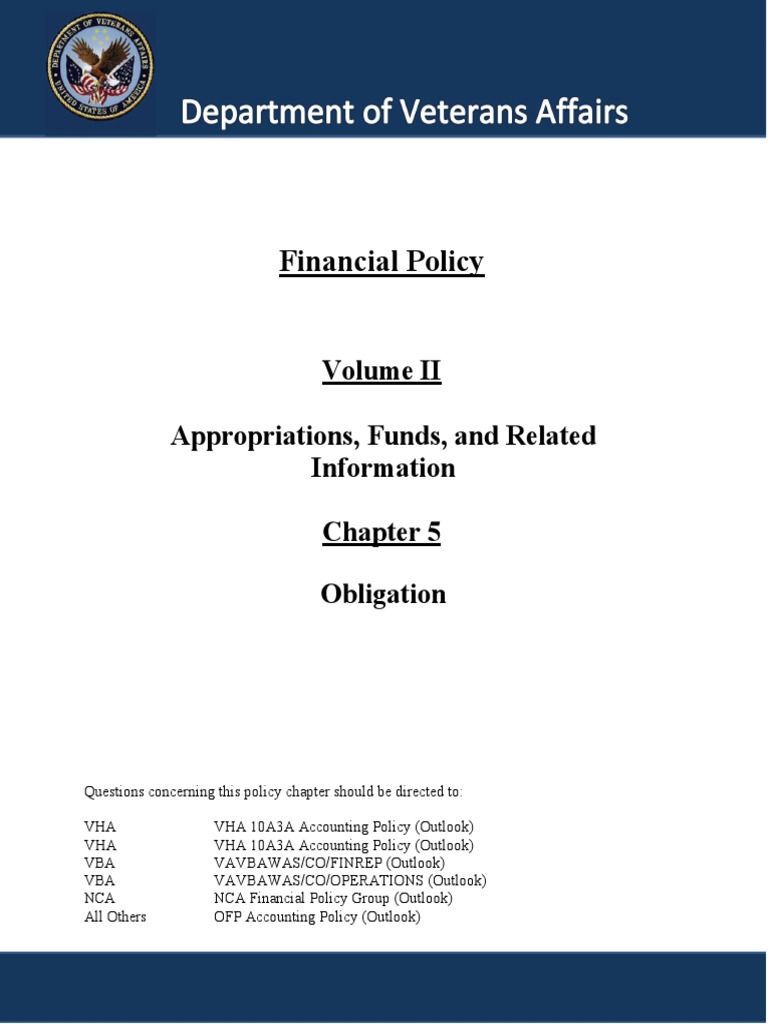 VA FinancialPolicyVolumeIIChapter05 | PDF