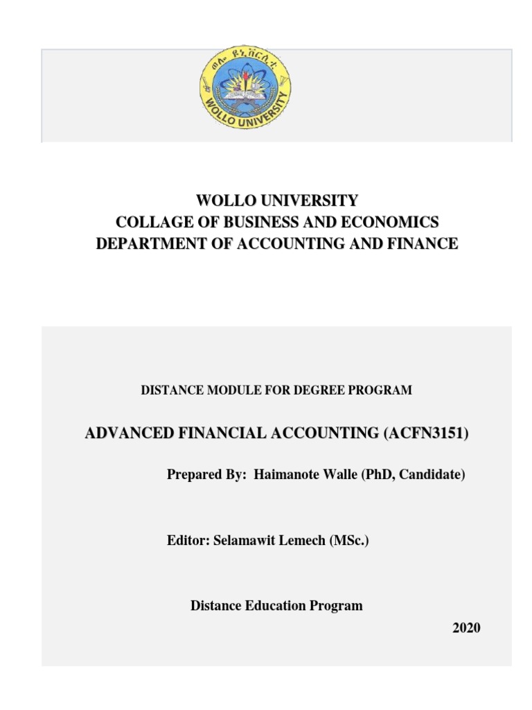Advanced Financial Accounting Overview | PDF | Equity (Finance ...