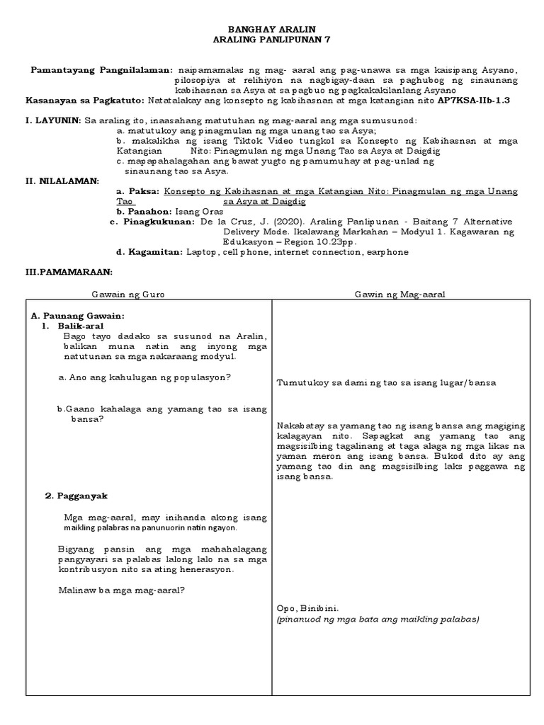 Banghay Aralin | PDF