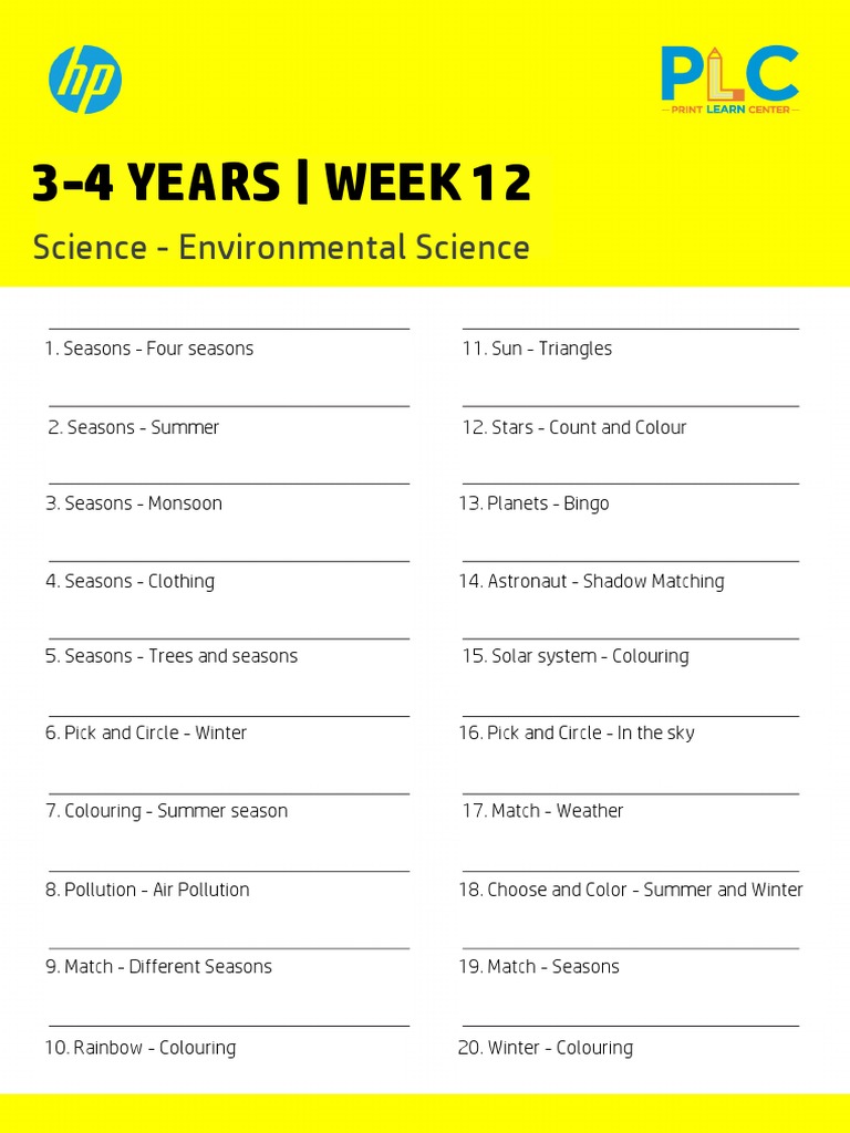 Nursery Science Environmental Science Worksheet | PDF