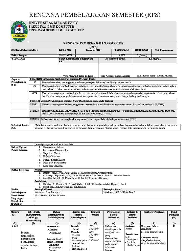 Pengembangan RPS Fisika Terapan | PDF | Metode & Bahan Ajar