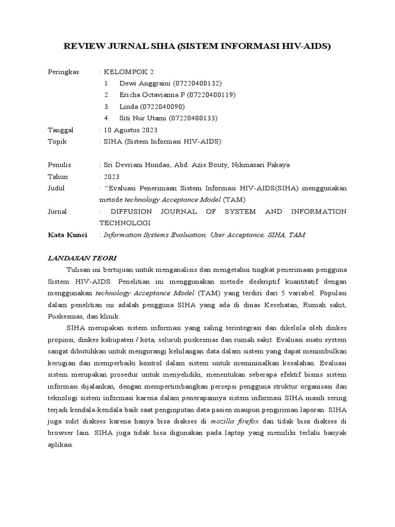 Review Jurnal SIHA Kelompok 2 14 Ags 2023 | PDF