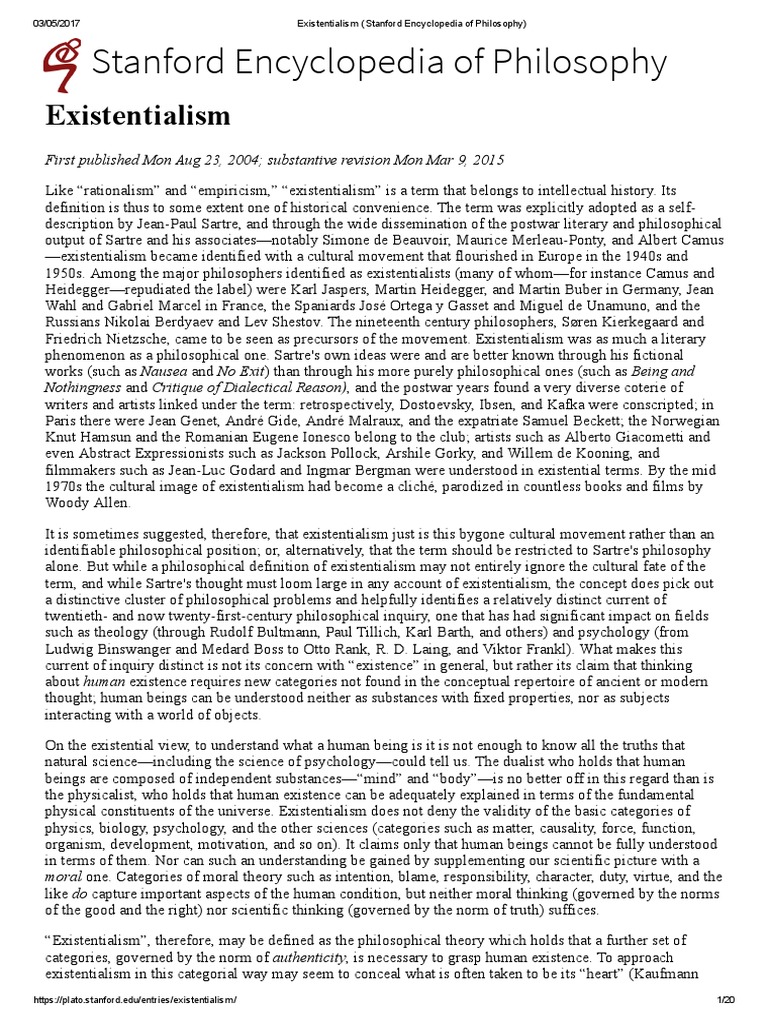Existentialism | PDF | Existentialism | Phenomenology (Philosophy)