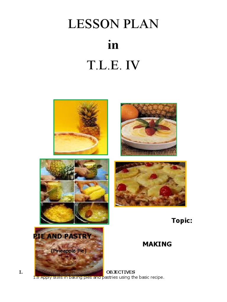 LP TLE IV - Pie and Pastry Making (Pineapple Pie) | PDF