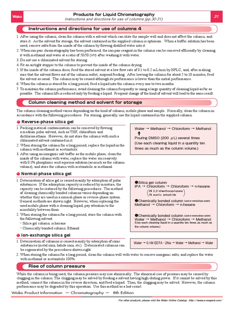 Column Washing | PDF | Solvent | Chromatography