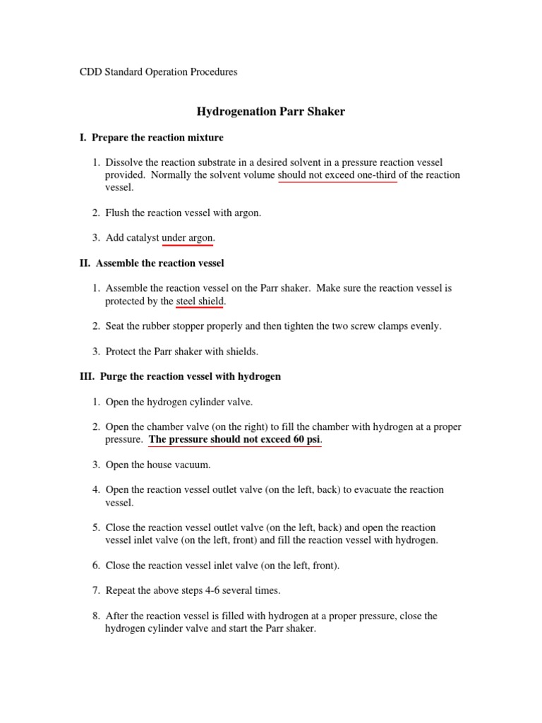 Parr Reactor | PDF