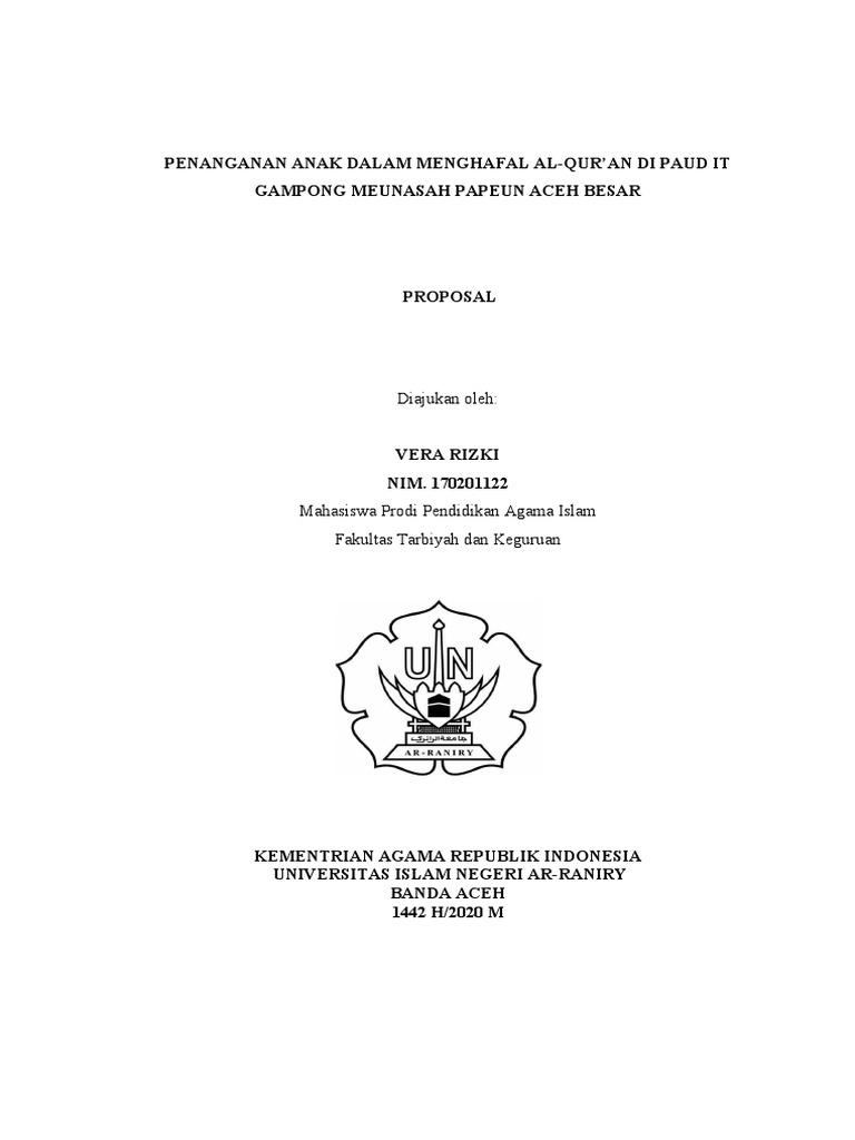 Proposal Pendidikan Agama Islam | PDF