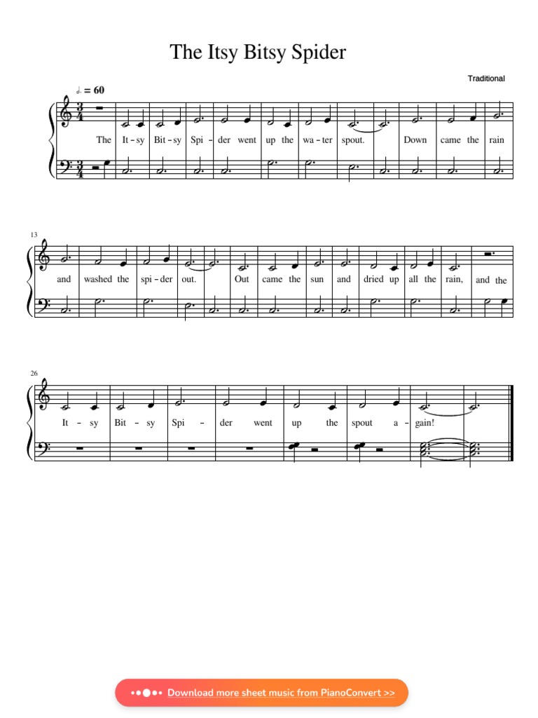 The_Itsy_Bitsy_Spider_Easy_Sheet_Music | PDF