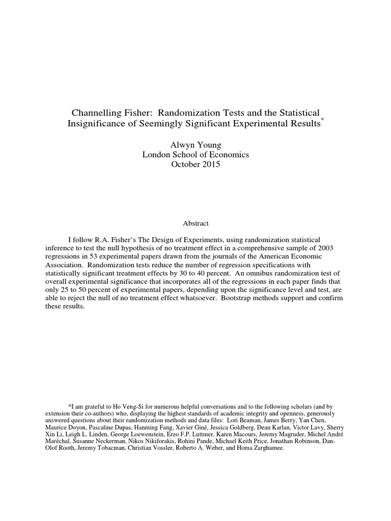 Channelling Fisher | PDF | Regression Analysis | Statistics Channelling Fisher | PDF | Regression Analysis | Statistics