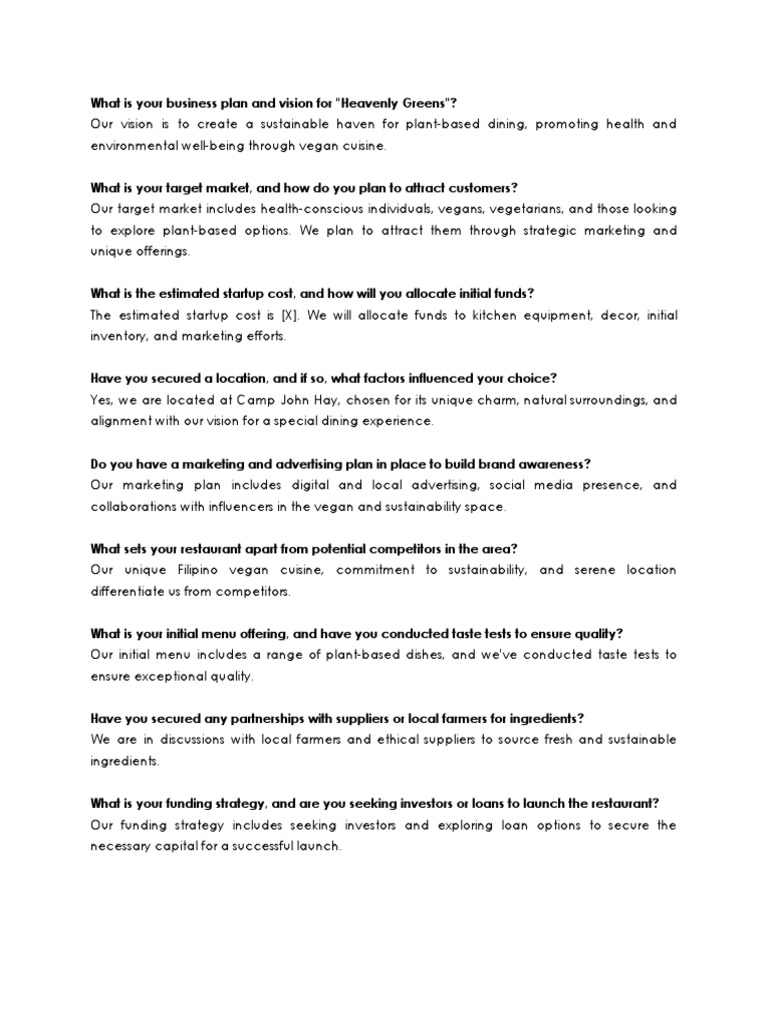 Restaurant Concept FAQs | PDF