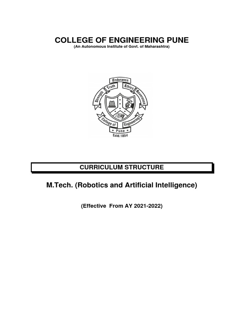 MTech (Robotics & Artificial Intelligence) Syllabus From AY 2021 - 2022 ... MTech (Robotics & Artificial Intelligence) Syllabus From AY 2021 - 2022 ...