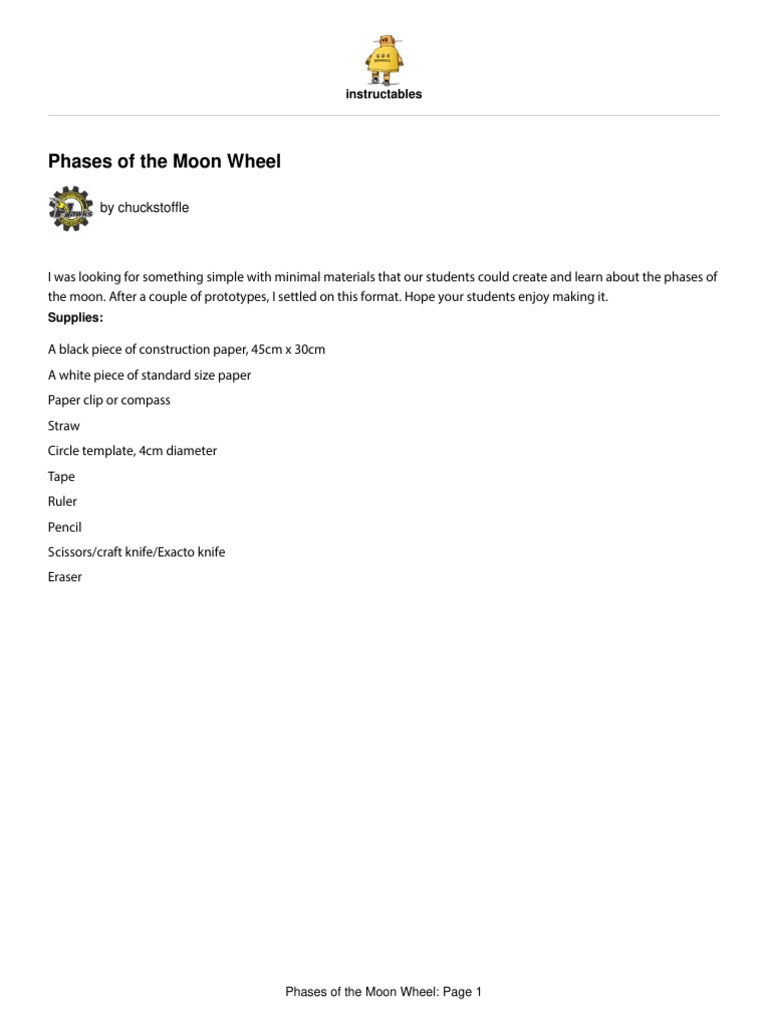 Phases of The Moon Wheel | PDF