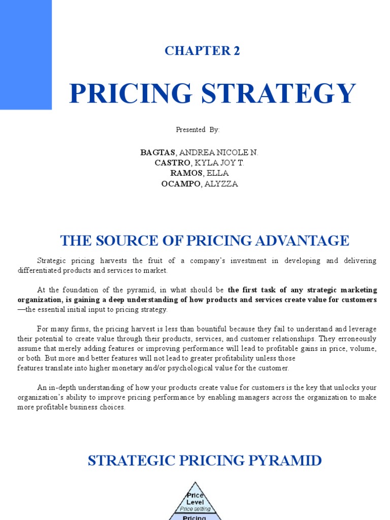 Strategic Pricing and Value Creation | PDF | Market Segmentation ...