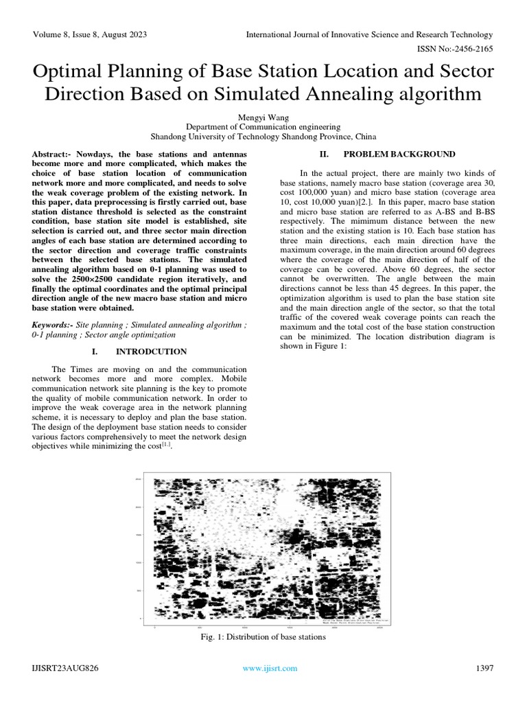 Optimal Planning of Base Station Location and Sector Direction Based On Simulated Annealing ...