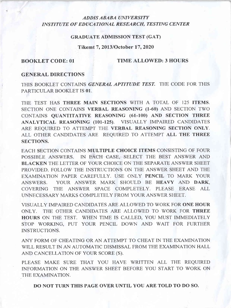 GAT Test | PDF | Area