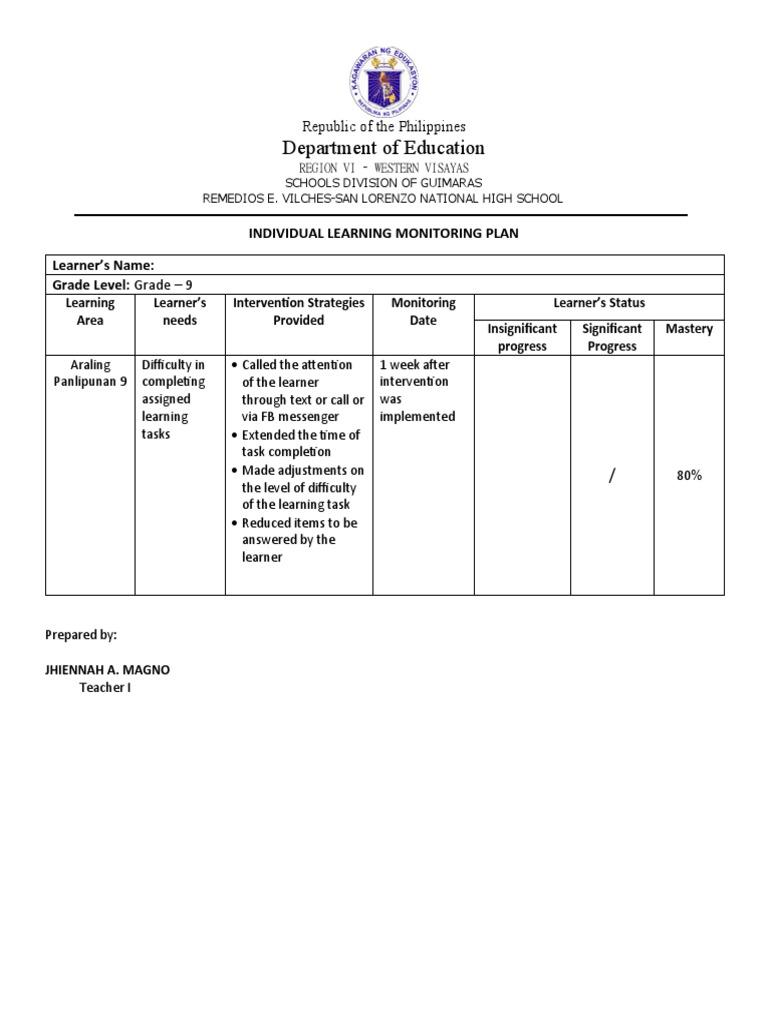 ILMP Sample | PDF ILMP Sample | PDF
