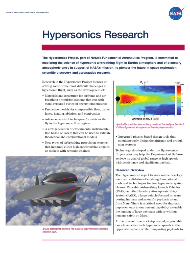NASA FA Hypersonics Final | Atmospheric Entry | Hypersonic Speed