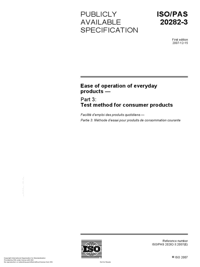 Iso Pas 20282-3-2007 | PDF | Usability | International Organization For ...