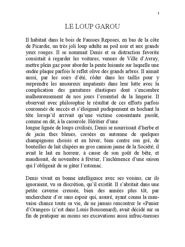 Le Loup Garou | PDF | Loups-garous