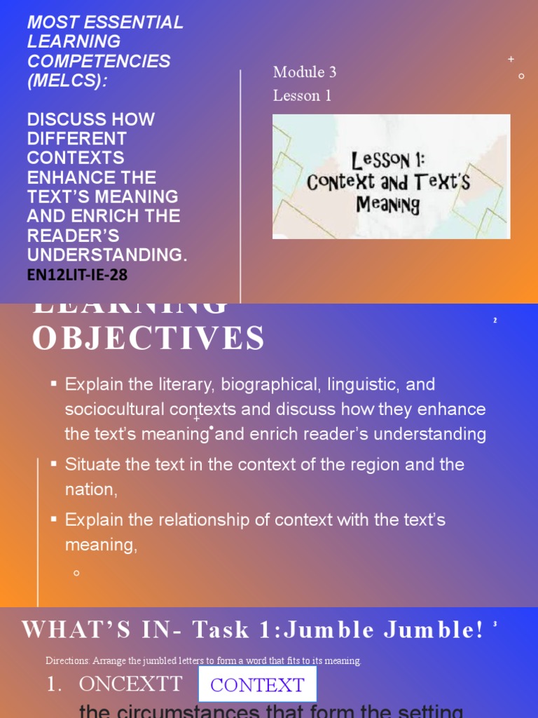 Context's Role in Text Meaning | PDF